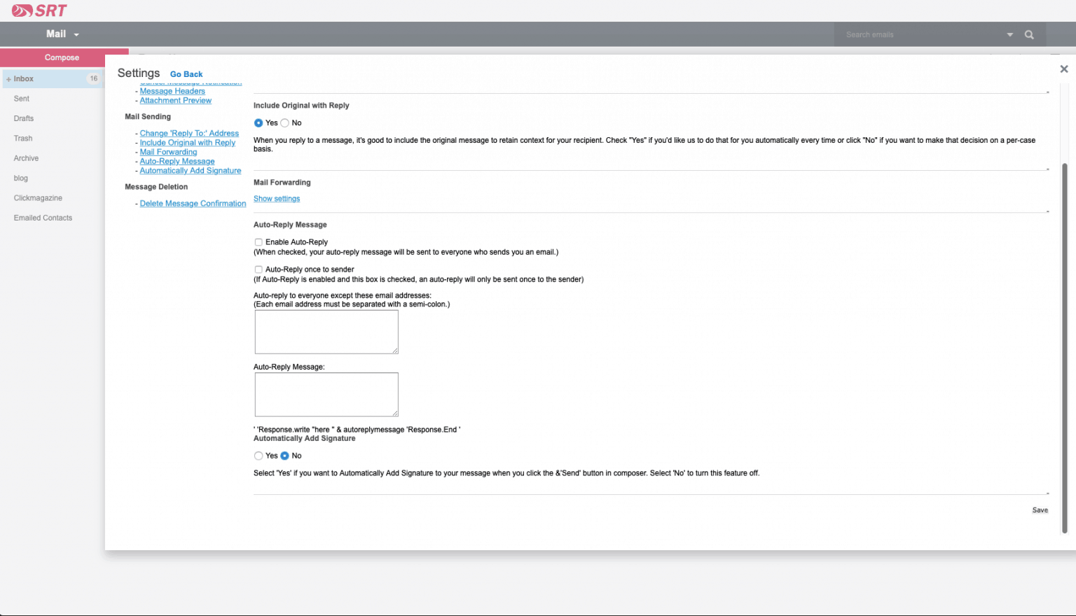 NEW WEBMAIL - AUTO-REPLY - SRT.COM